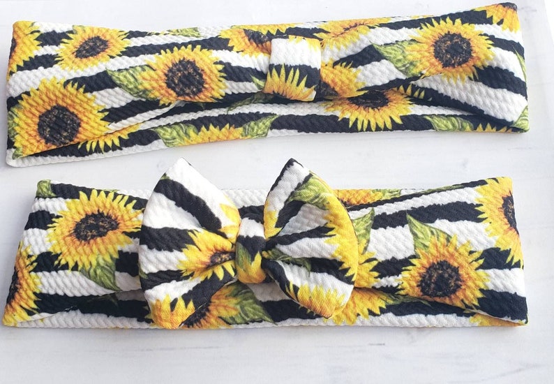 Summer Sunflower Mommy and Me Matching Headbands Baby Bow | Etsy