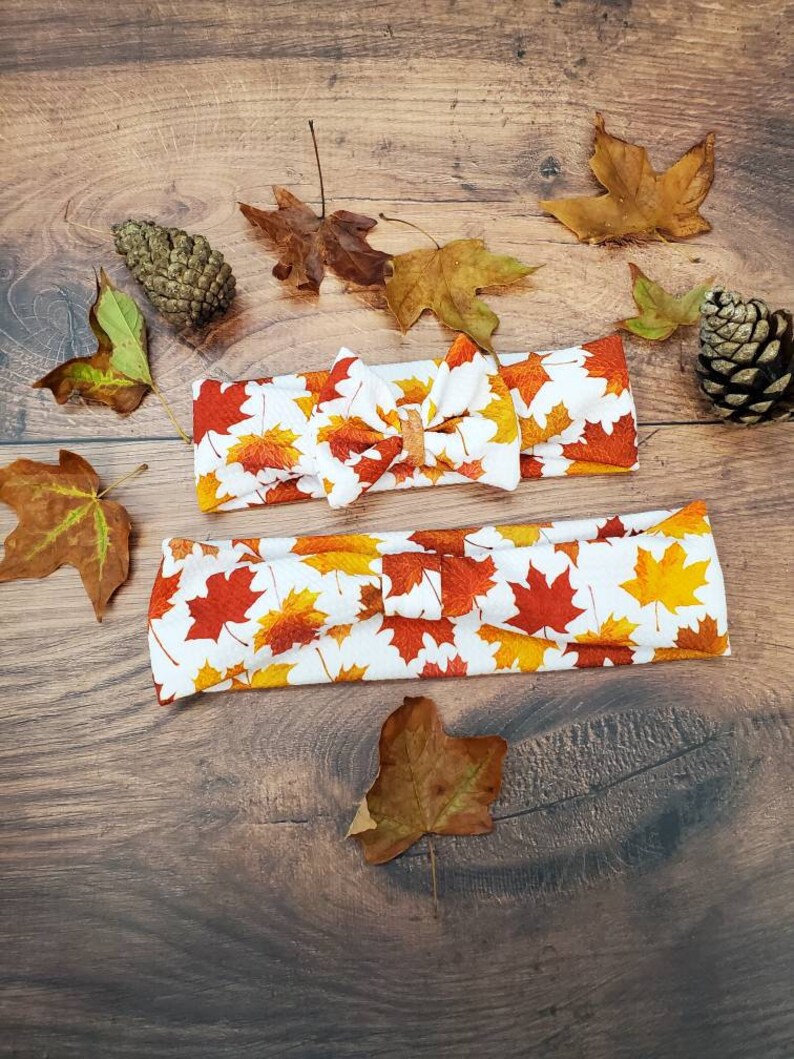 Fall Leaves Mommy and Me Matching Headbands, Mom and Daughter Matching ...