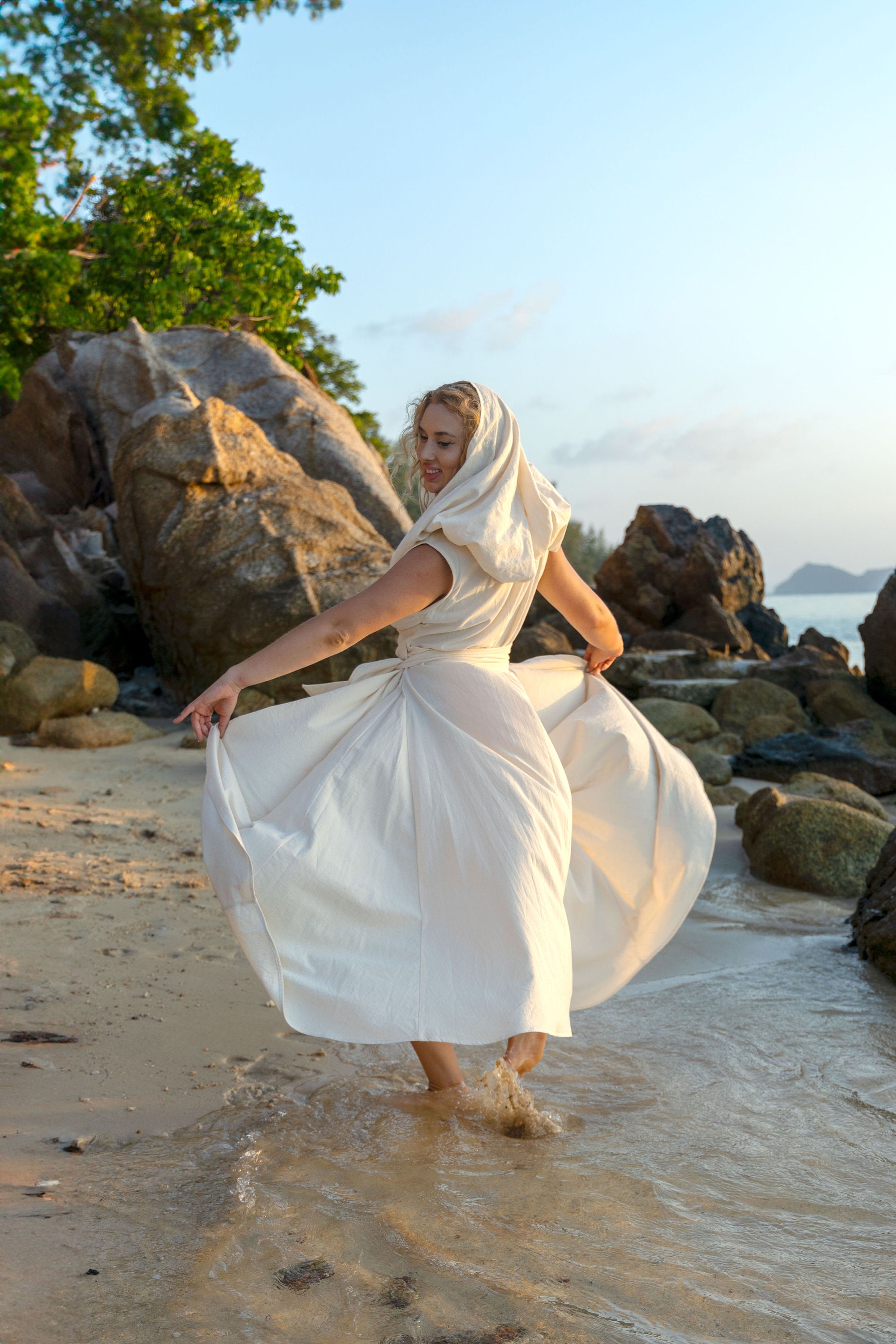 WOMEN HOOD DRESS Medieval Hood Dress Festival and Goddess Hood Dress ...