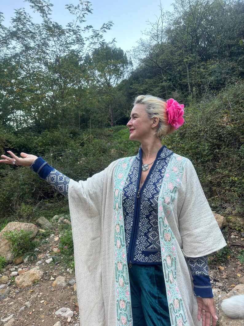 Organic Kimono Festival Robe Druid Cloak Evening Coat Shamaness Elegant ...