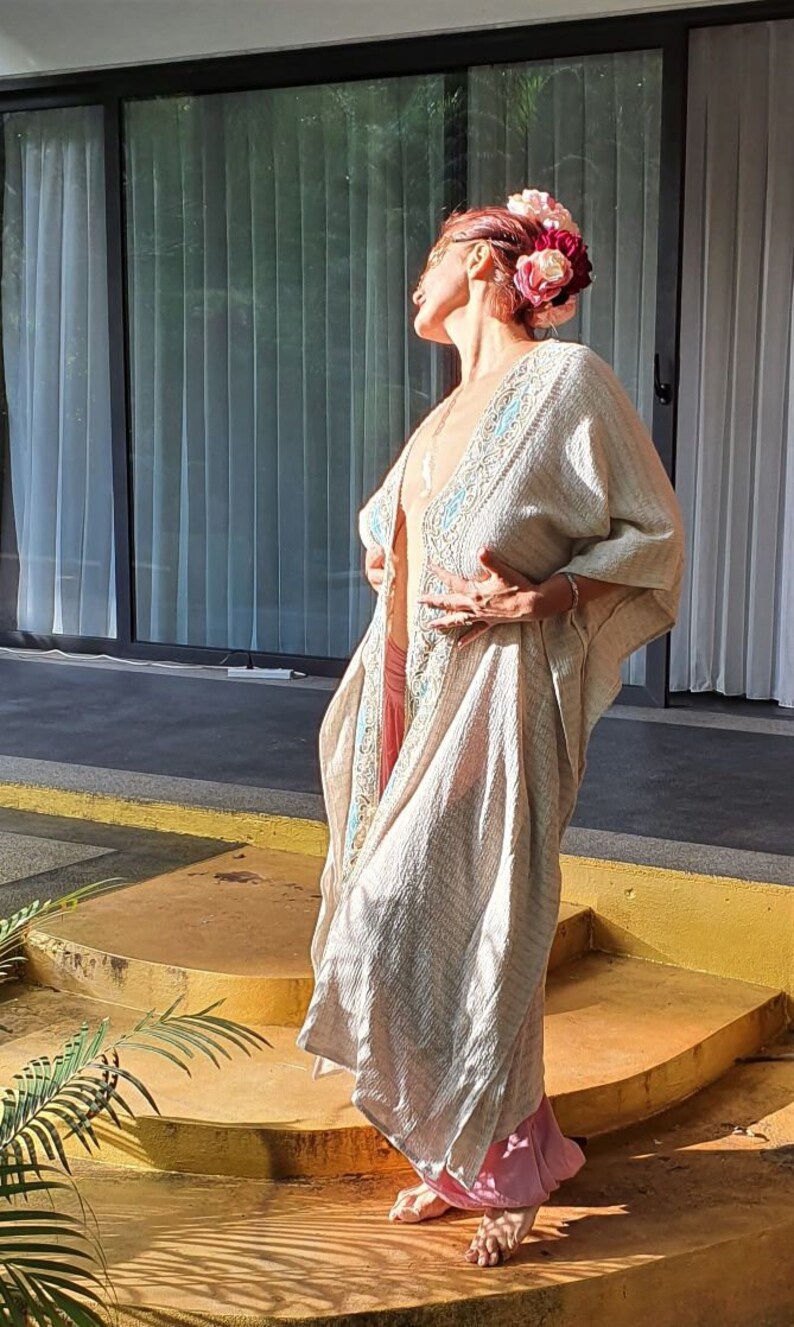 Organic Kimono Festival Robe Druid Cloak Evening Coat Shamaness Elegant ...