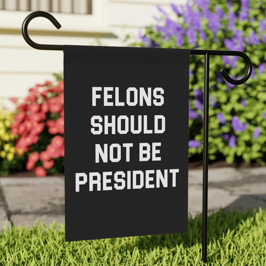 Felons Should Not Be President Garden Flag, Trump for Prison Yard ...