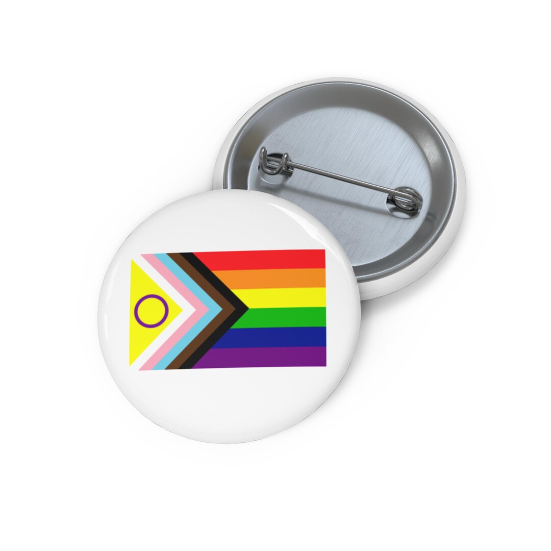 Intersex Pride Flag Pin Back Button, Inclusive Gay Pride Flag Pin ...