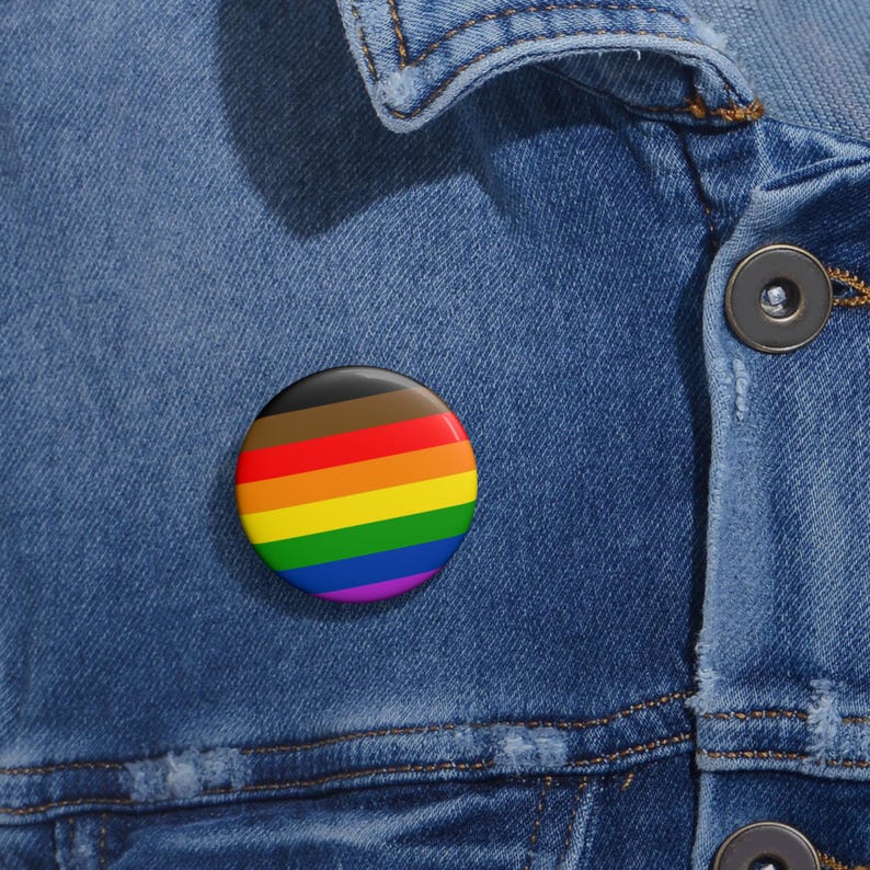 Inclusive Pride Flag Pin, Philly Gay Pride Flag Pin Back Button ...