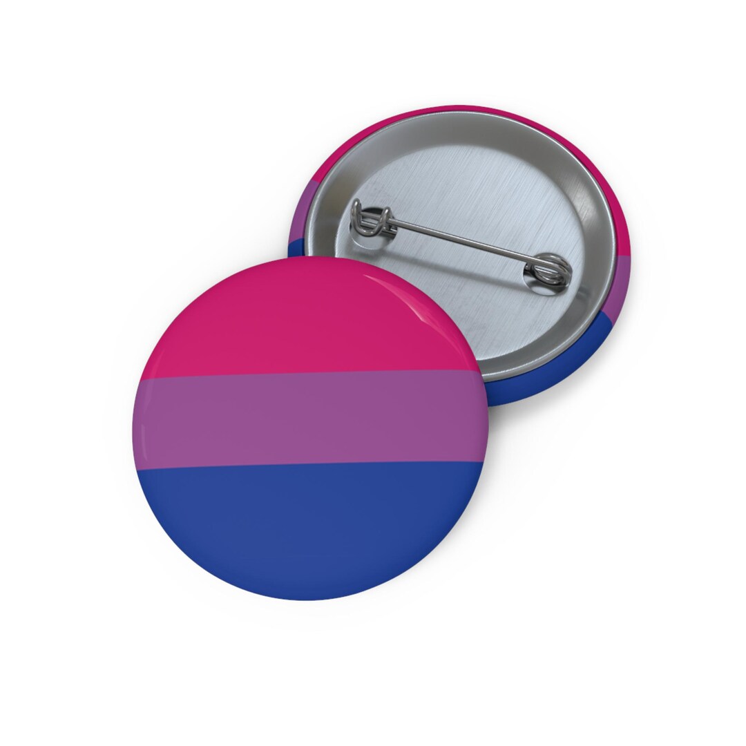 Bisexual Pride Flag Pin Back Button, I Kiss Boys and Girls Pins, Bi ...
