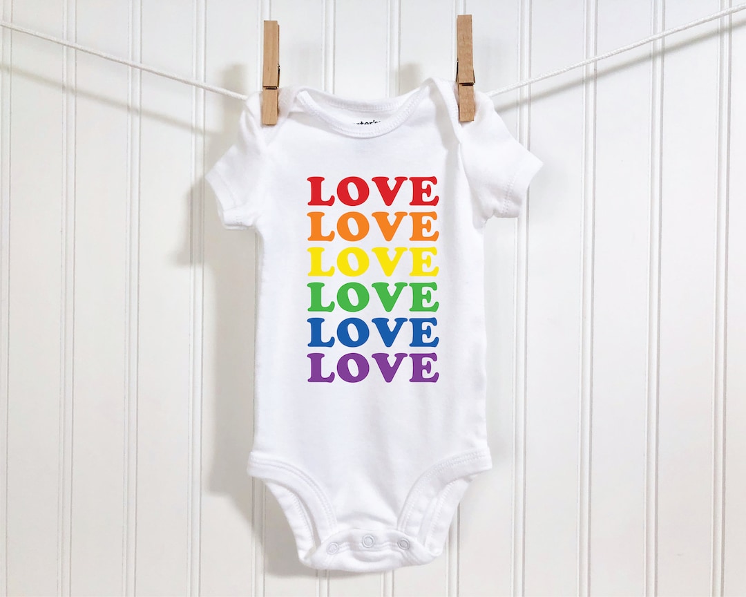 Gay Pride Baby Bodysuit, Love is Love Infant Outfit, LGBTQ Baby Shower ...