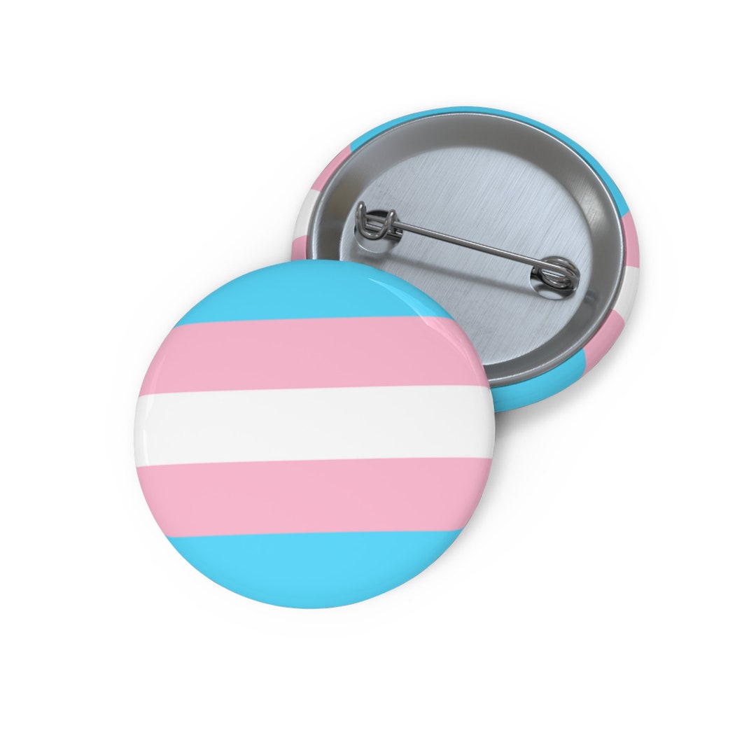 Transgender Pride Flag Pin Back Button, Trans Pride Button, LGBTQ Pride ...