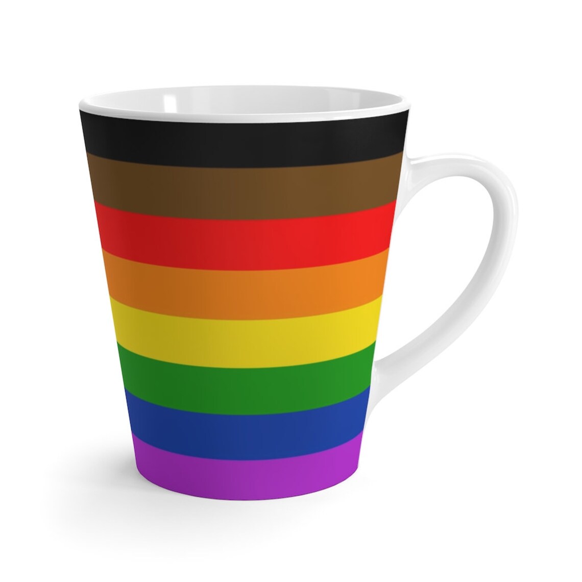 Philly Gay Pride Flag Latte Mug Inclusive Gay Pride Rainbow Etsy