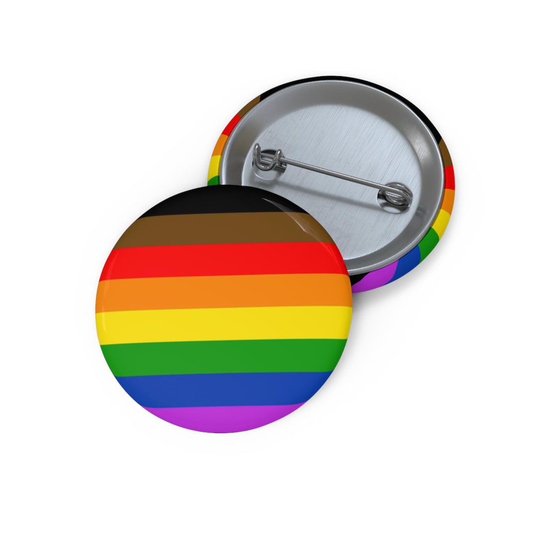 Inclusive Pride Flag Pin, Philly Gay Pride Flag Pin Back Button ...
