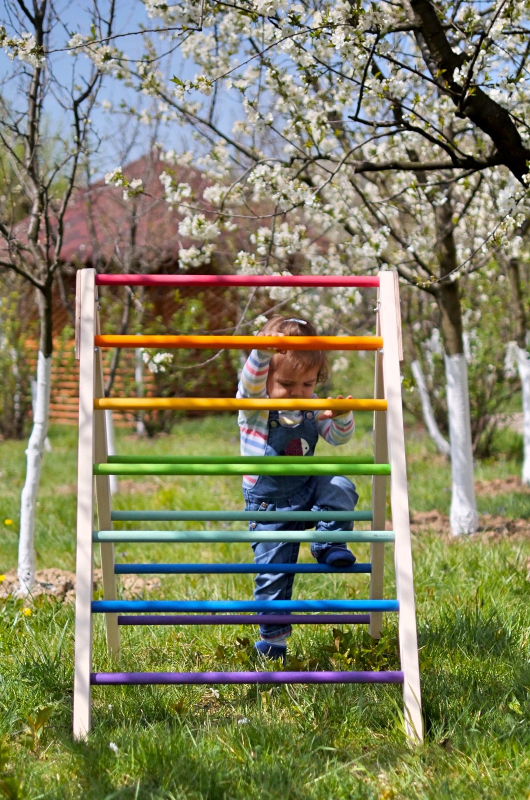 Pikler Triangle & Ramp Set | Montessori Wooden Climbing Triangle ...