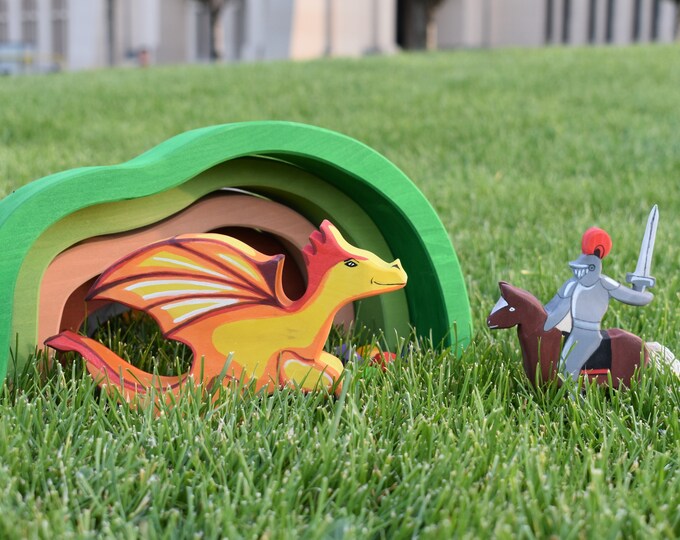 Puff the Magic Dragon Toy, Wood Kids Toy Dragon, Handmade Wood Toys ...