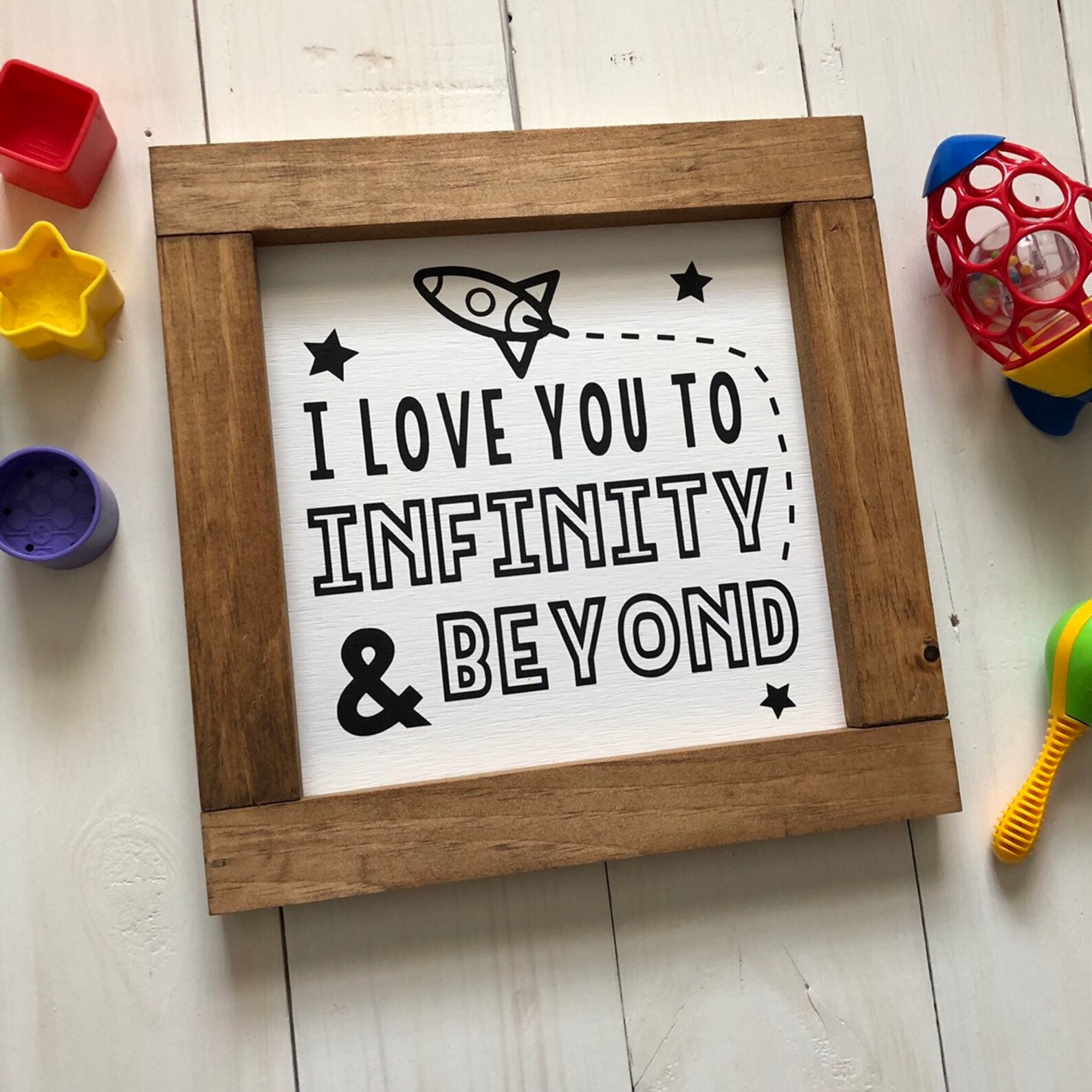 I love you to Infinity and Beyond Wooden Sign / Rustic Sayings | Etsy