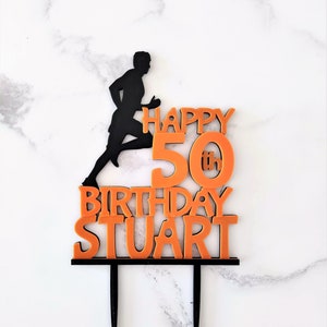 Runner Cake Topper, Jogging Cake Topper, Running Personalised Cake ...
