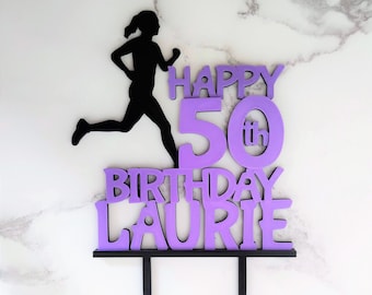 Girl Runner Birthday Cake Topper - Etsy