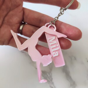 Personalised Gymnast Keyring, Personalized Gymnast Keychain, Small ...