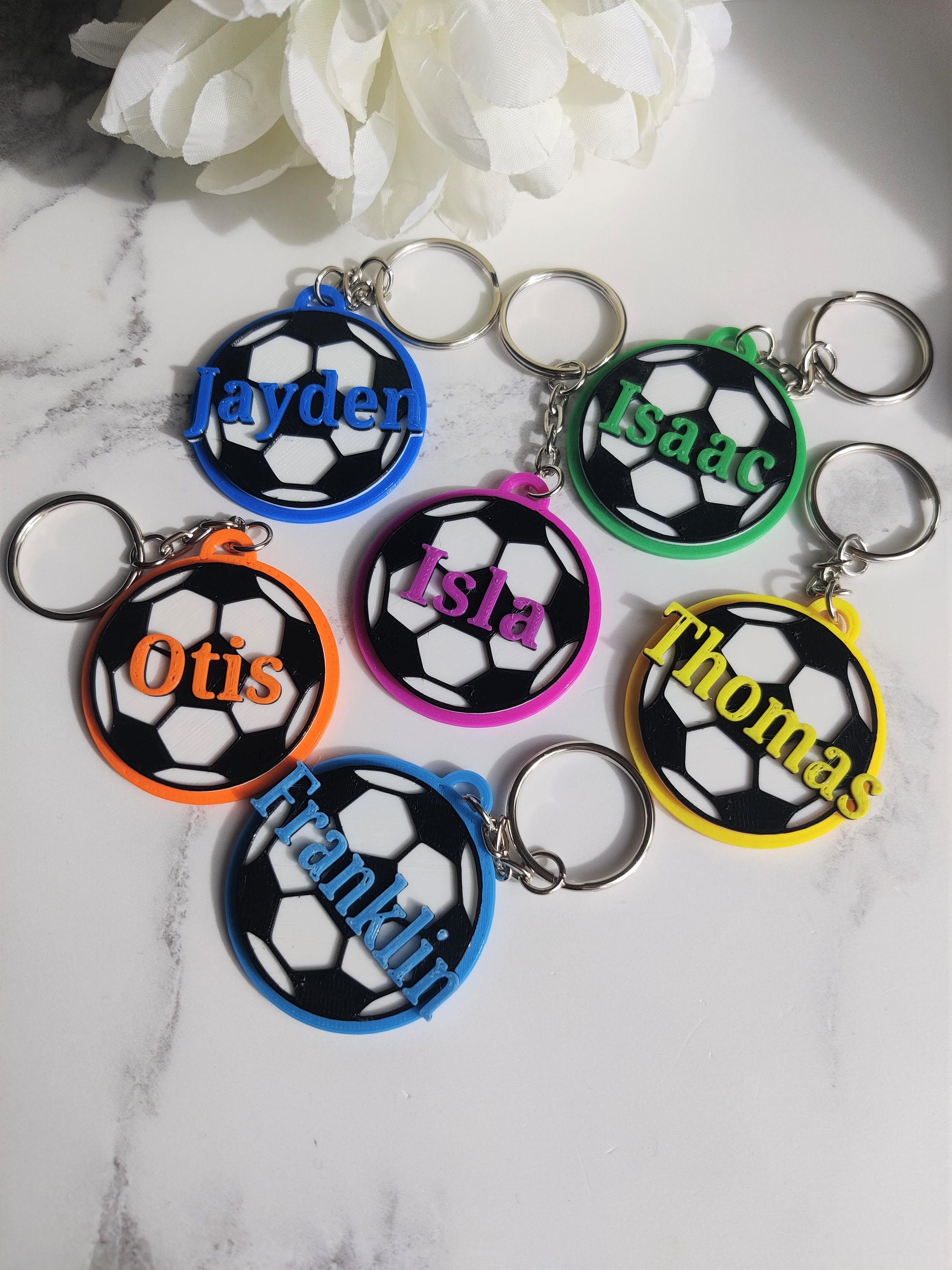 Personalised Football Keyring, Personalized Football Keychain, Small ...