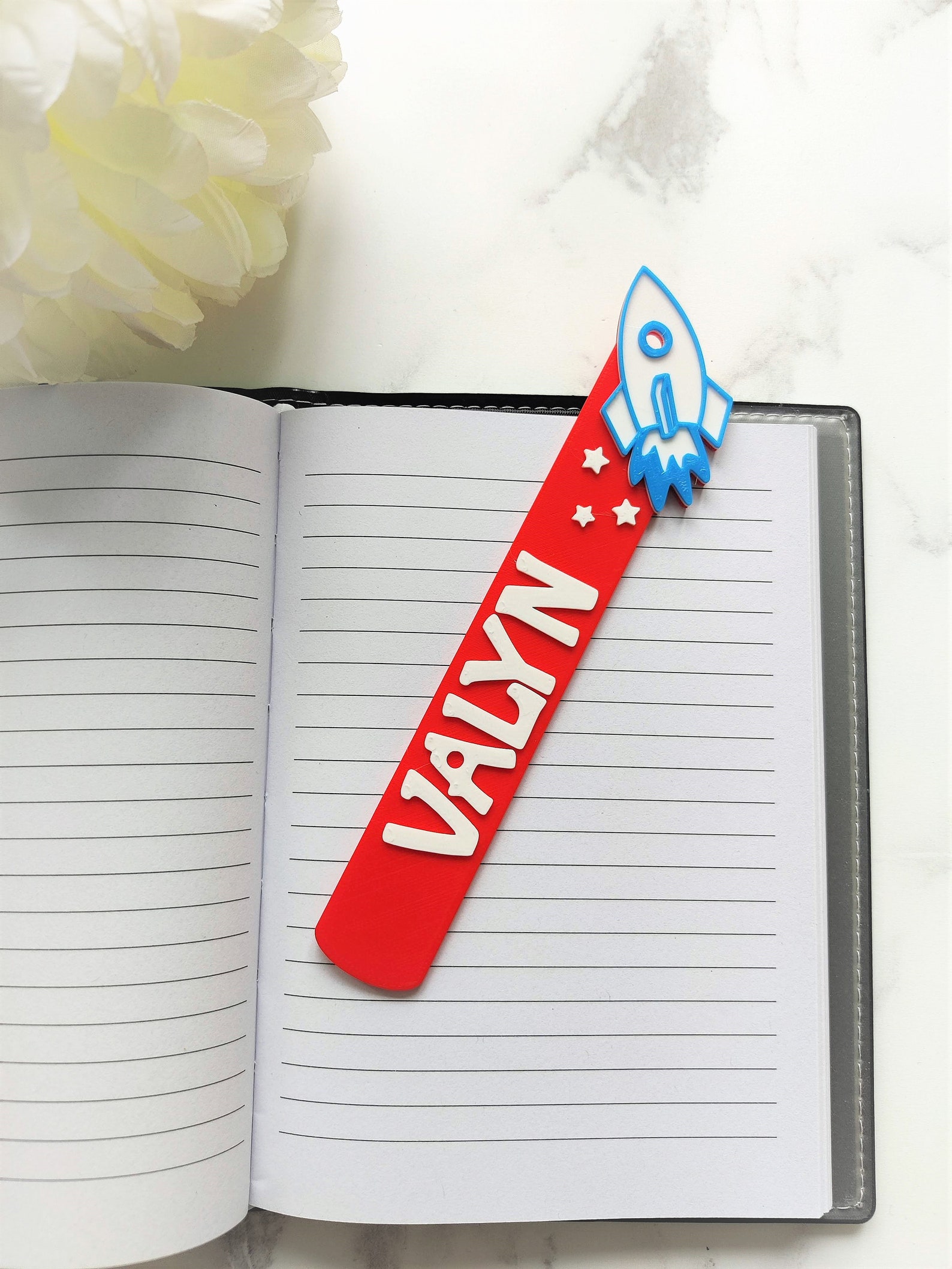Personalised Rocket Bookmark, Birthday Gift, Stocking Filler, Kids Gift ...