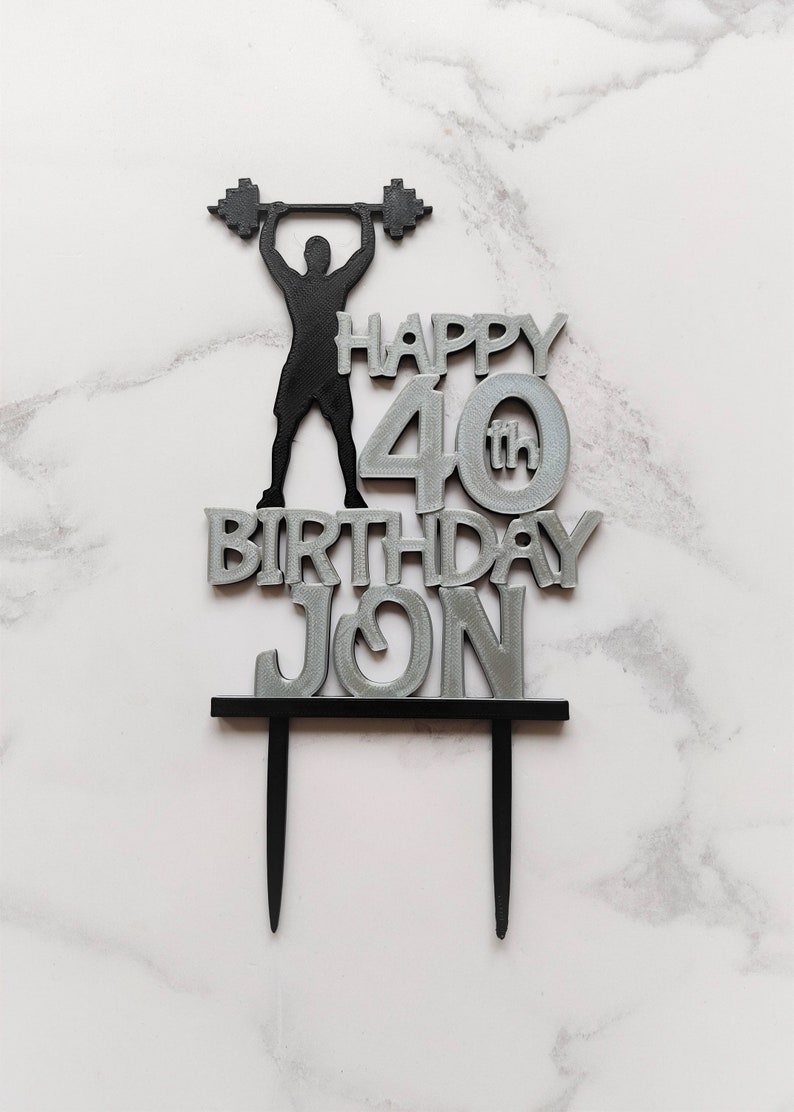 Gym Cake Topper, Fitness Cake Topper, Weightlifting Personalised Cake ...