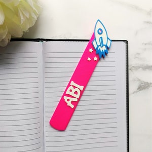 Personalised Rocket Bookmark, Birthday Gift, Stocking Filler, Kids Gift ...