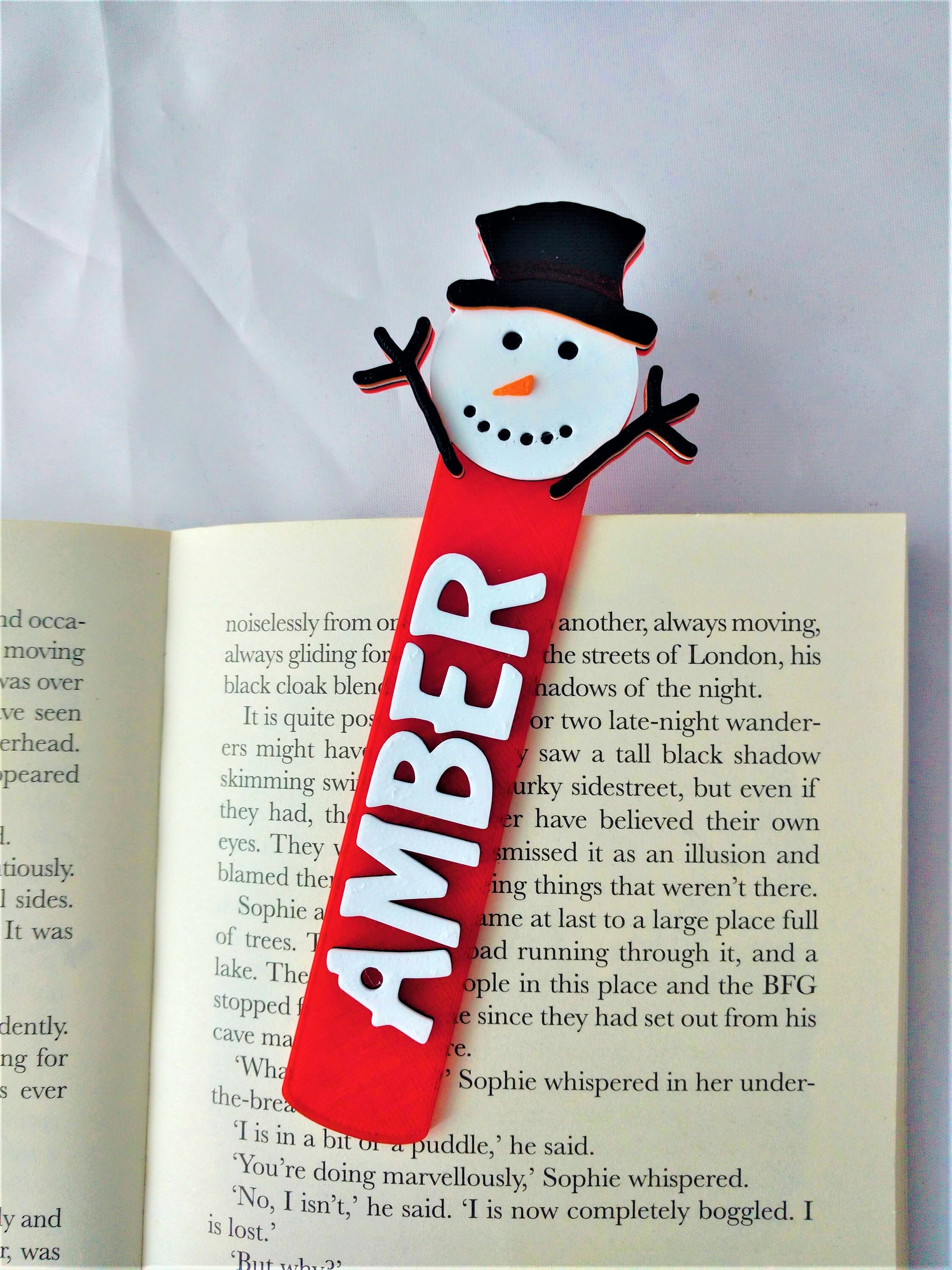 Personalised Snowman bookmark Christmas Eve Box Stocking | Etsy