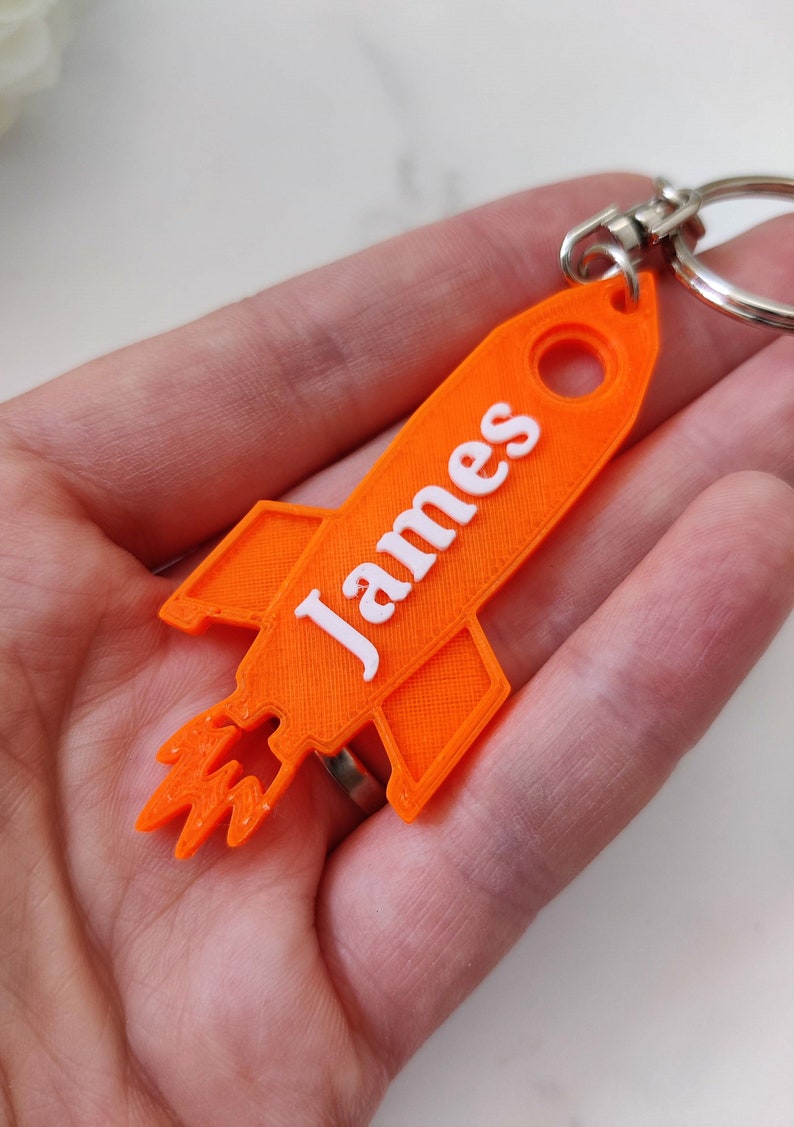 Personalised Rocket Keyring Personalized Rocket Keychain - Etsy UK