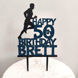 Runner Cake Topper, Jogging Cake Topper, Running Personalised Cake ...