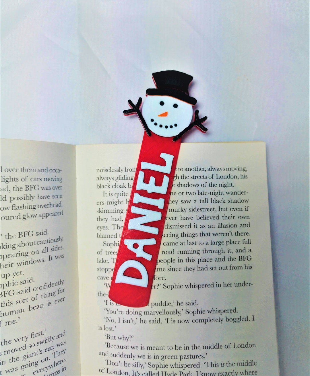 Personalised Snowman Bookmark, Christmas Eve Box, Stocking Filler ...