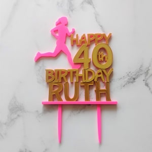Runner Female Cake Topper, Jogging Girl Cake Topper, Running Female ...