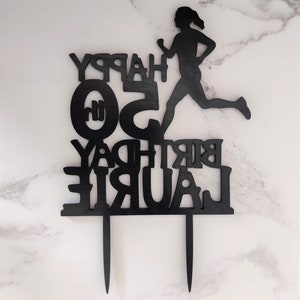 Runner Female Cake Topper, Jogging Girl Cake Topper, Running Female ...