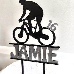 Cycling Cake Topper, Bike Cake Topper, Personalised Cycle Cake Topper ...