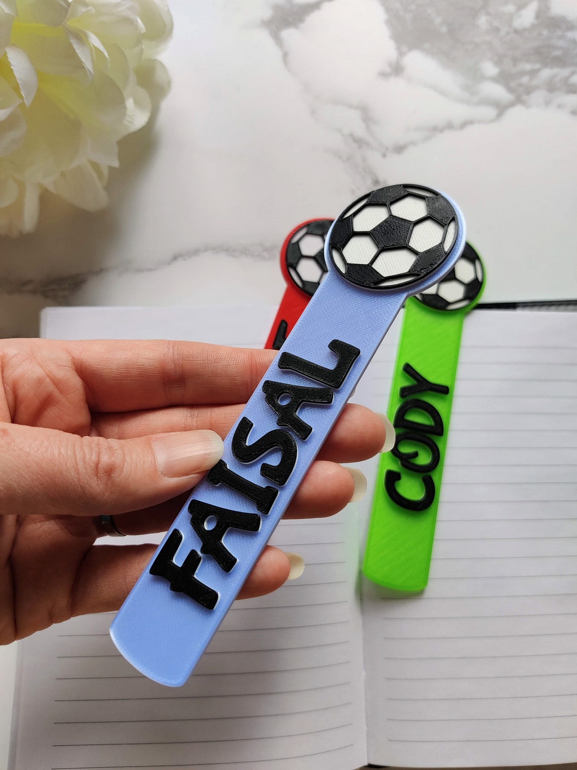 Personalised Football Bookmark, Stocking Filler, Stocking Stuffer, Kids ...