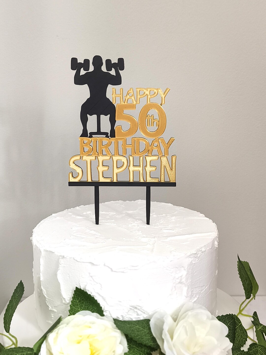 Dumbbell Lifter Cake Topper, Fitness Cake Topper, Weight Training ...