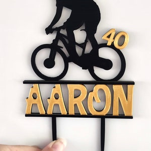 Cycling Cake Topper, Bike Cake Topper, Personalised Cycle Cake Topper ...