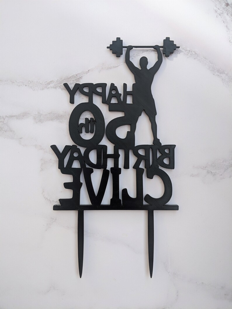 Gym Cake Topper, Fitness Cake Topper, Weightlifting Personalised Cake ...