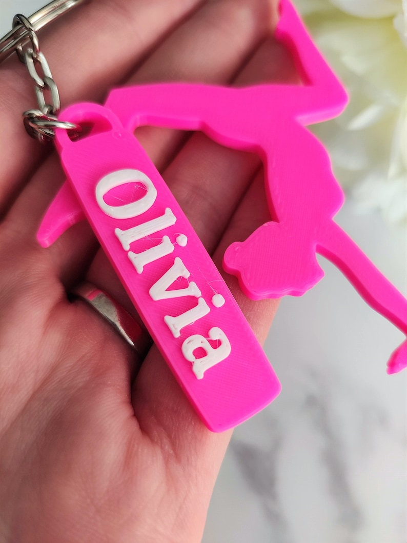 Personalised Gymnast Keyring, Personalized Gymnast Keychain, Small ...