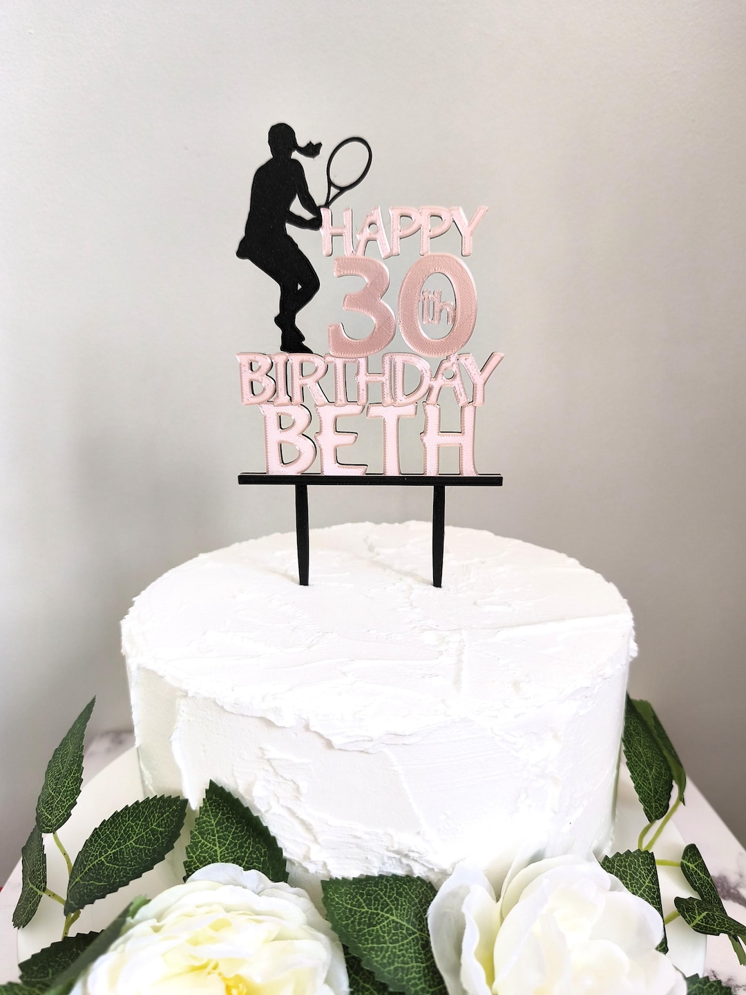 Tennis Cake Topper, Female Tennis Cake Topper, Female Personalised Cake ...