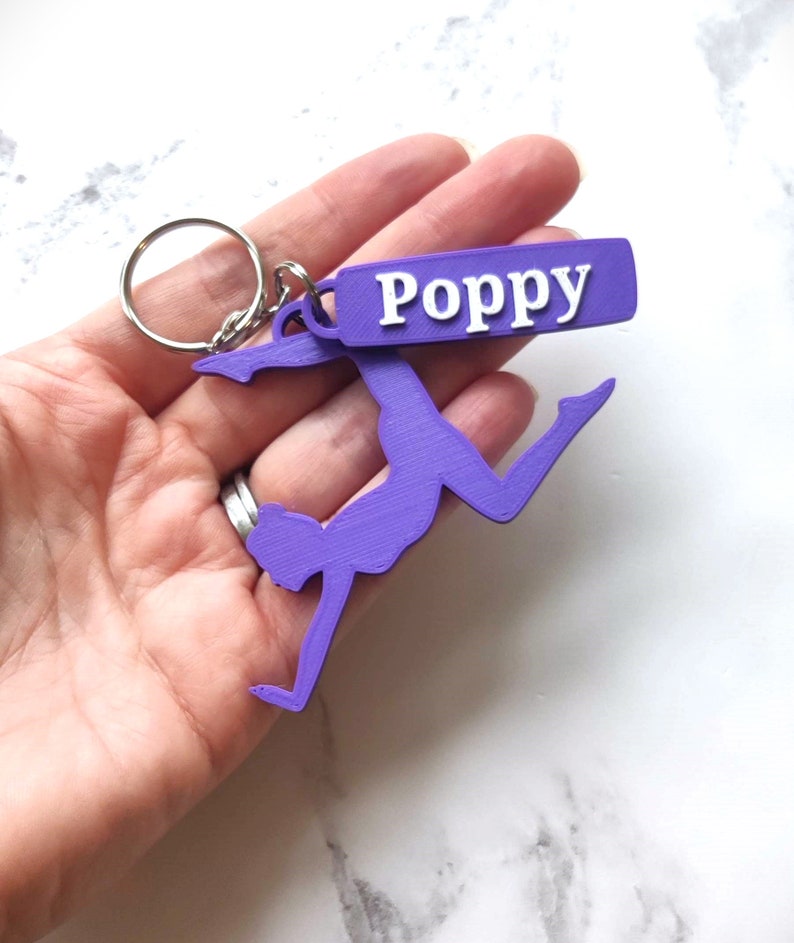 Personalised Gymnast Keyring, Personalized Gymnast Keychain, Small ...