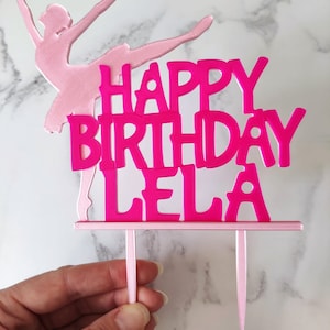 Ballerina Cake Topper, Dancing Cake Topper, Ballet Personalised Cake ...