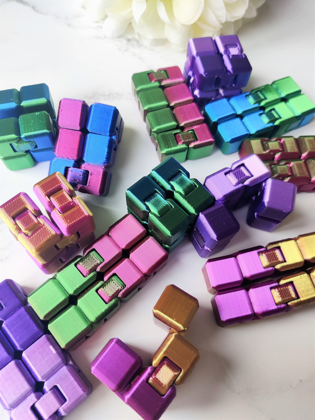 Fidget Cube, Infinity Cube, Stress Reliever, Sensory Toy, Fiddle Cube ...