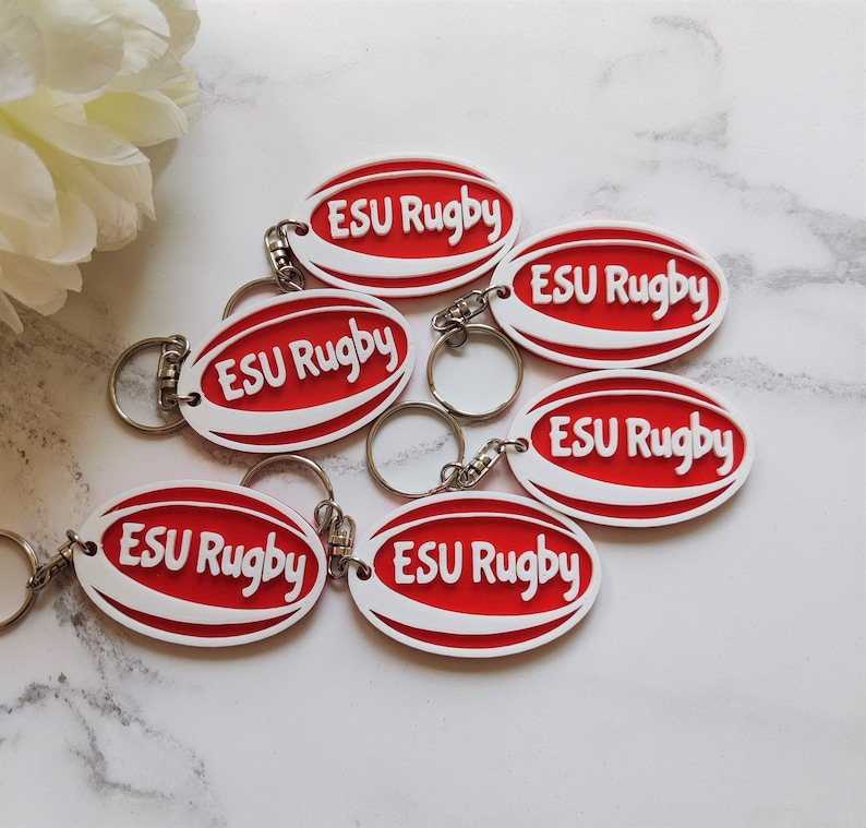 Personalised Rugby Keyring Rugby Keychain Rugby Bag Tag 3D | Etsy