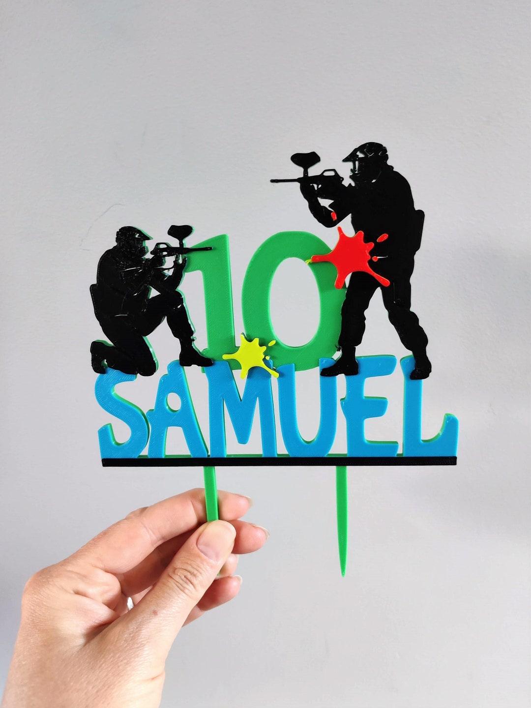 Paintballing Cake Topper, Paintball Cake Topper, Fighting Personalised ...