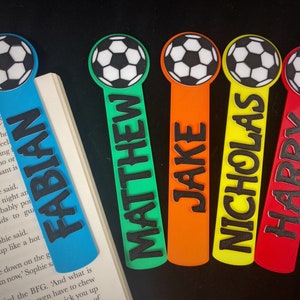 Personalised Football Bookmark, Stocking Filler, Stocking Stuffer, Kids ...