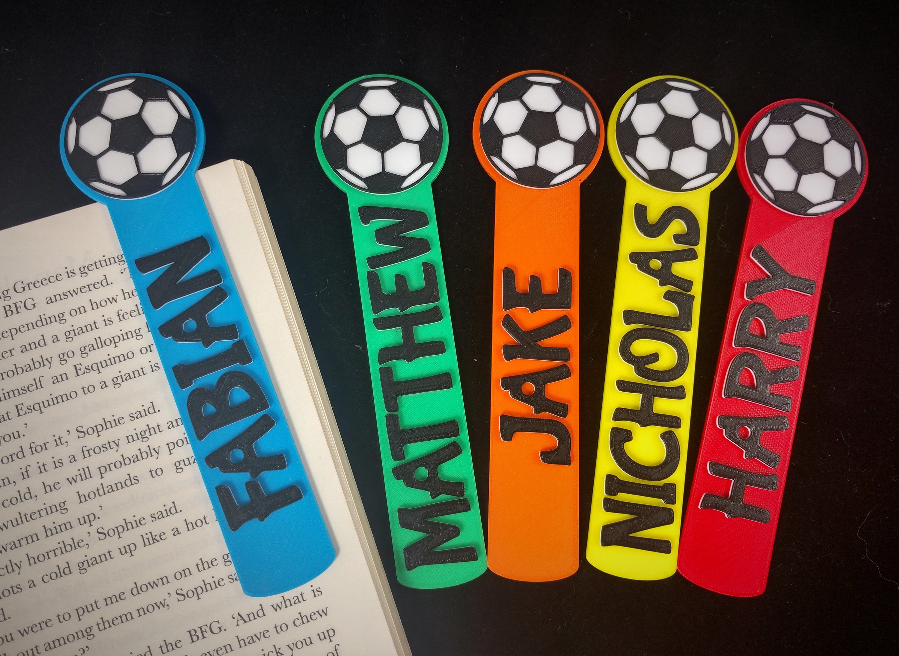 Personalised Football bookmark Stocking filler stocking | Etsy