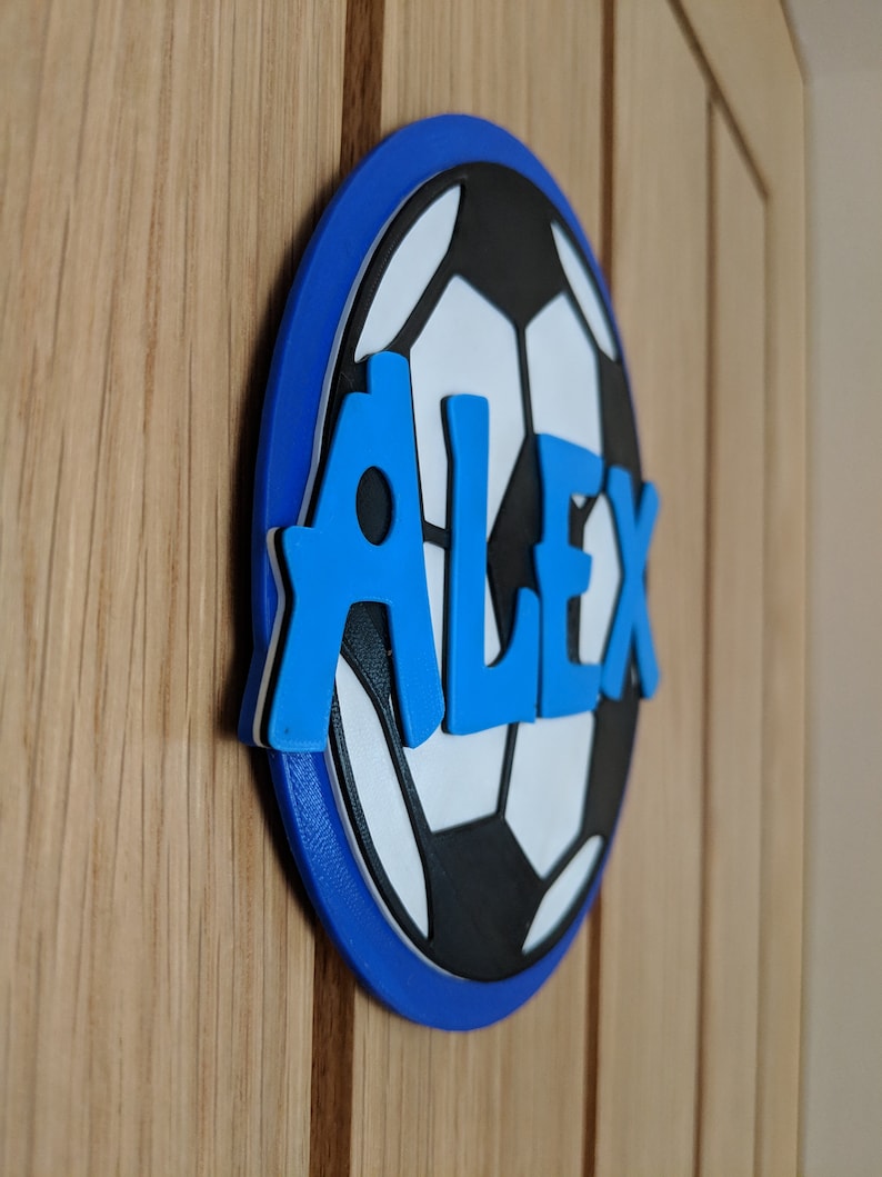 Personalised Football Door Sign, Personalized Door Plaque, Soccer Name ...