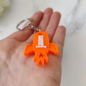 Personalised Rocket Keyring, Personalized Rocket Keychain, Small ...