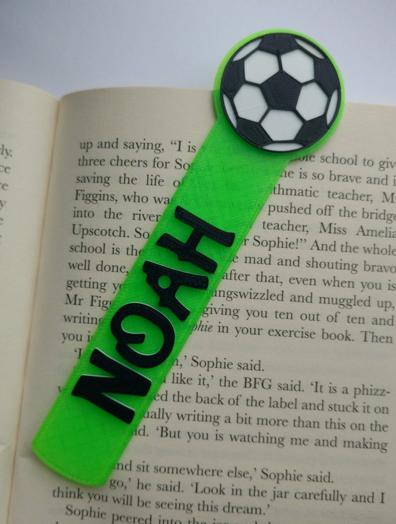 Personalised Football Bookmark, Stocking Filler, Stocking Stuffer, Kids ...