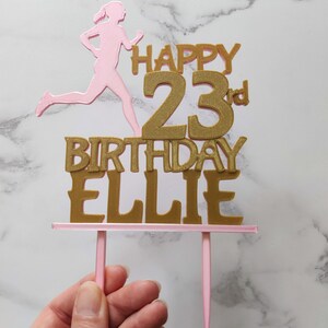 Runner Female Cake Topper, Jogging Girl Cake Topper, Running Female ...