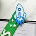 Personalised Rocket Bookmark, Birthday Gift, Stocking Filler, Kids Gift ...