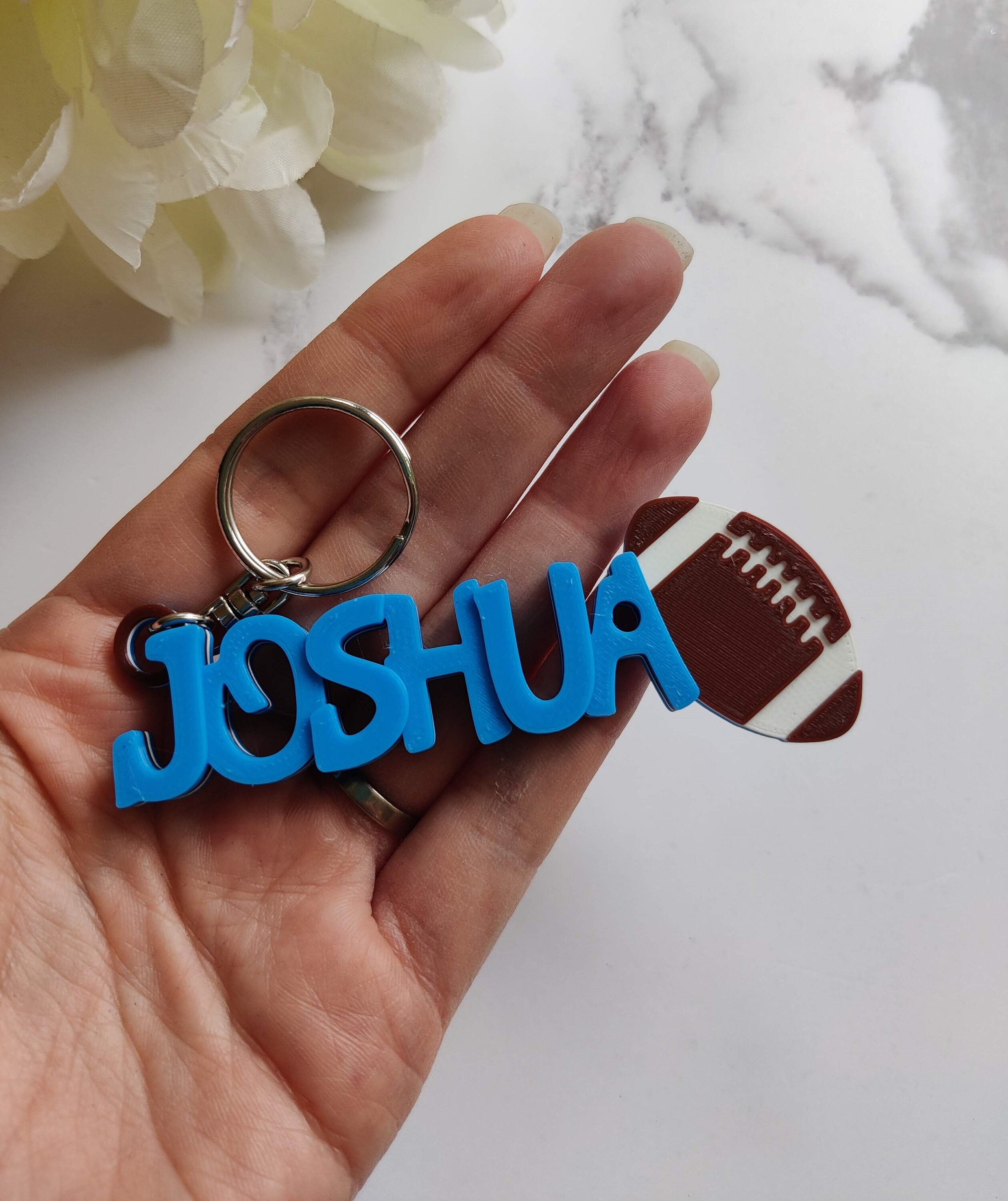 Personalised american football keyring Kids Personalized | Etsy