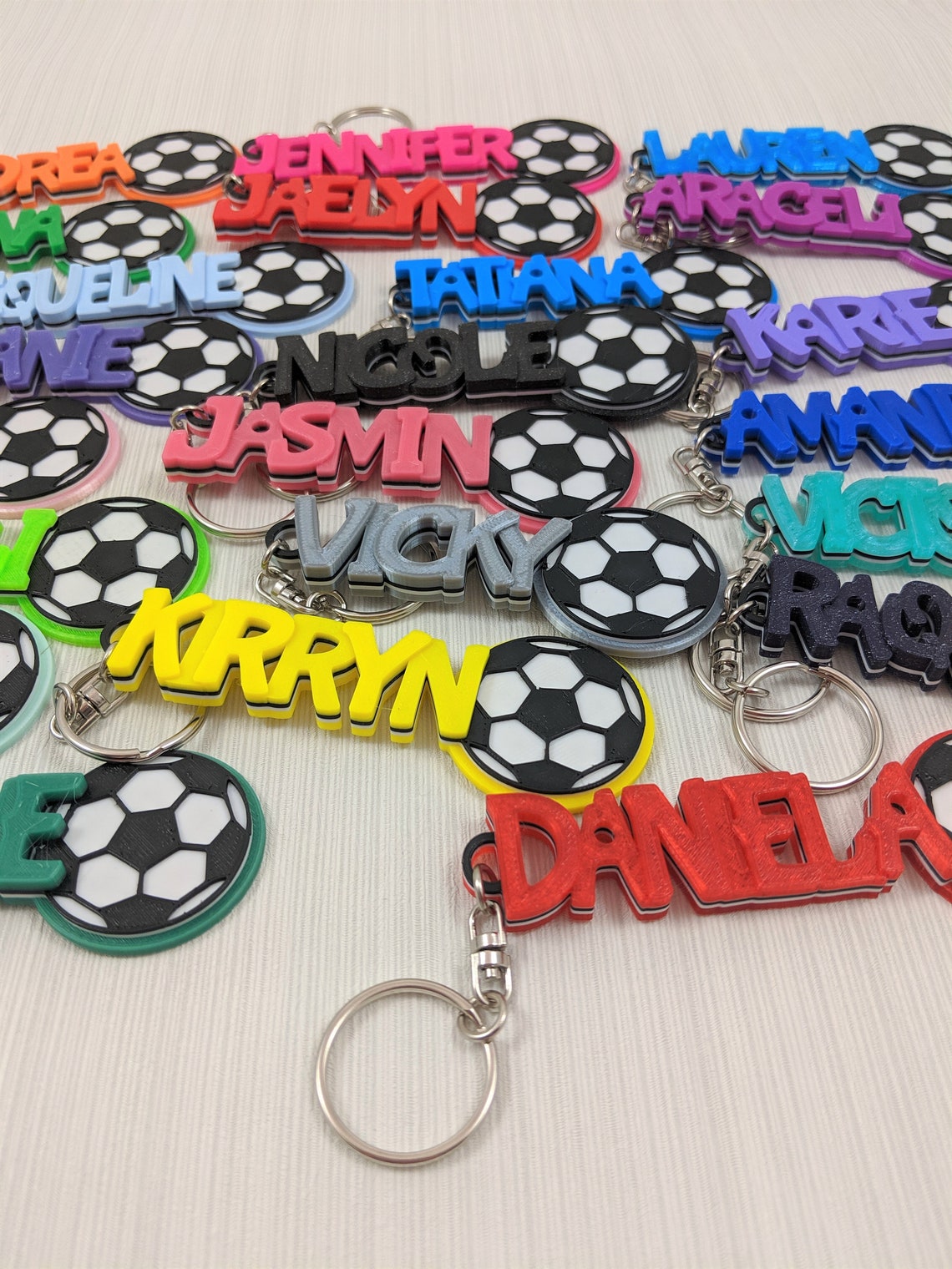 5 Personalised football keyrings bulk buy. Personalized | Etsy